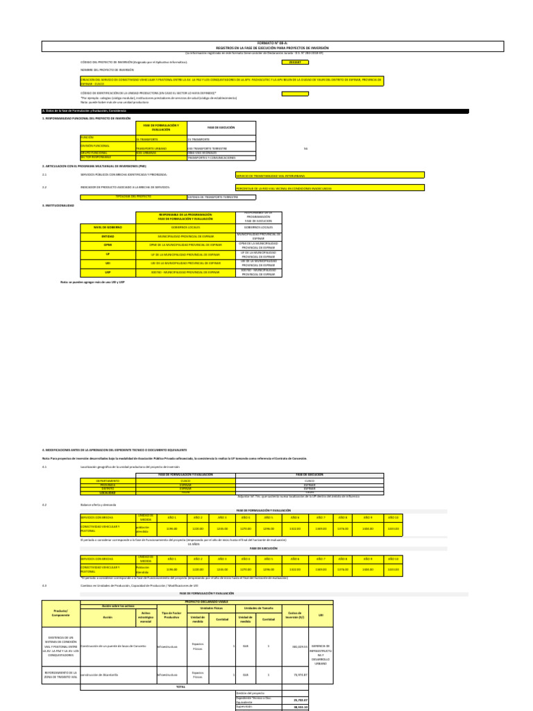 Formato 8a - La Paz | PDF | Infraestructura | Transporte