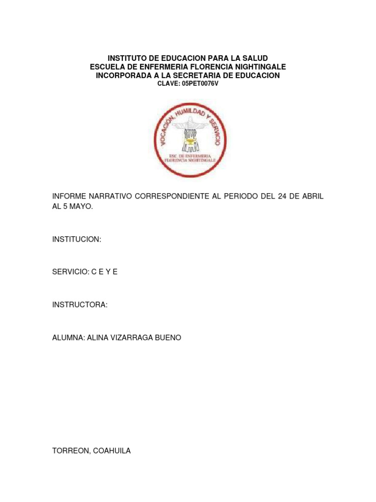 Informe Alina | PDF | Enfermería | Especialidades Medicas