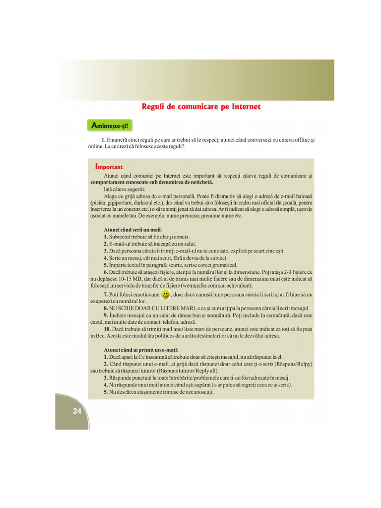 Reguli de Comunicare Pe Internet | PDF