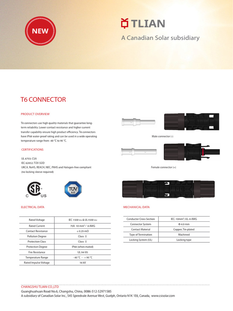 T6 Connectors: Durable & Efficient | PDF | Electrical Connector ...