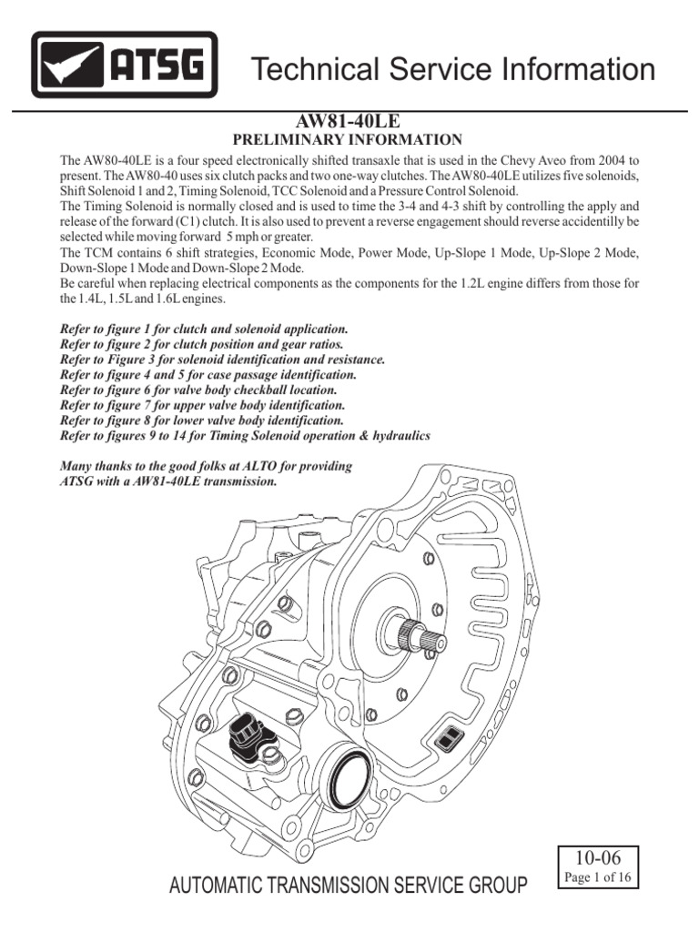 AW81-40LE Transmission Overview | PDF | Automatic Transmission ...