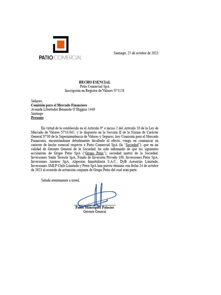 Hecho Esencial Patio | PDF