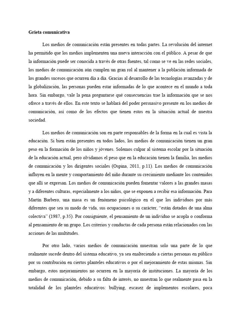 Texto Argumentativo | Descargar gratis PDF | Medios de comunicación ... Texto Argumentativo | Descargar gratis PDF | Medios de comunicación ...