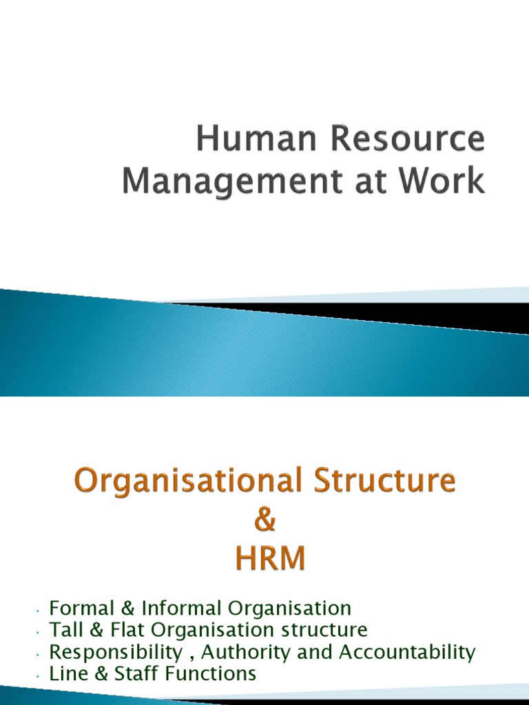 Human Resource Management at Work | PDF | Organizational Structure ...