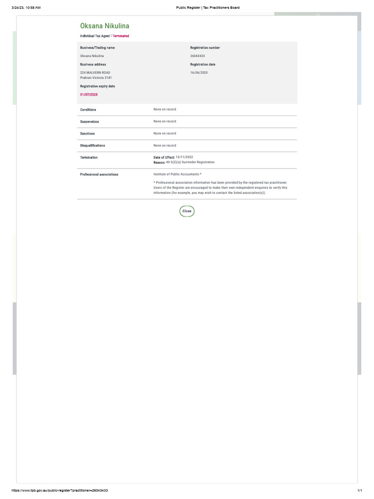 Public Register - Tax Practitioners Board | PDF | Information ...