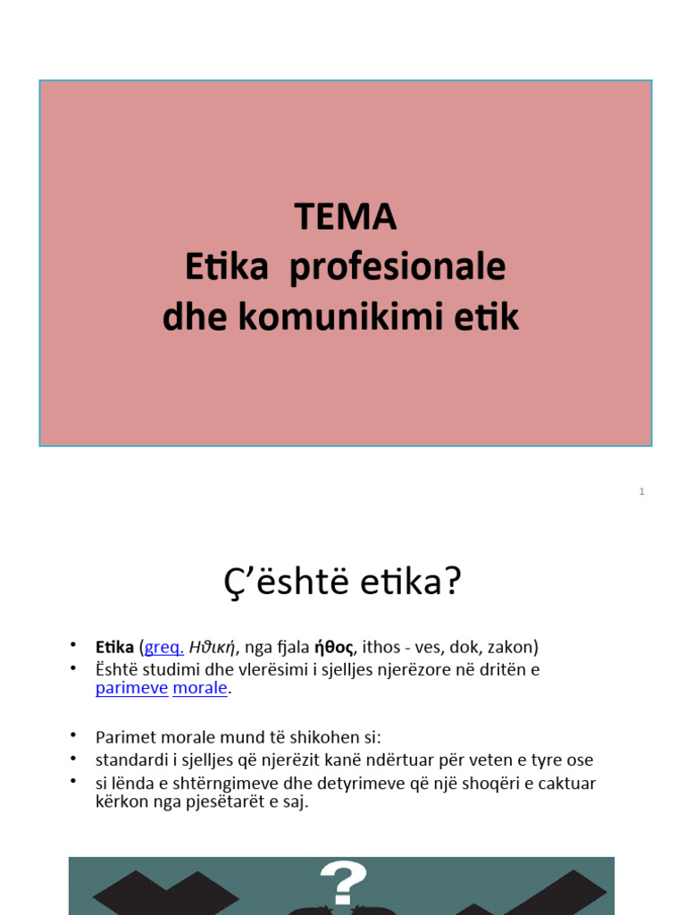 Etika Dhe Komunikimi | PDF