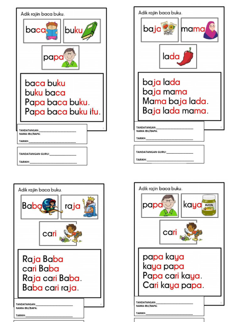 Kad Bacaan Murid Lemah 1 | PDF