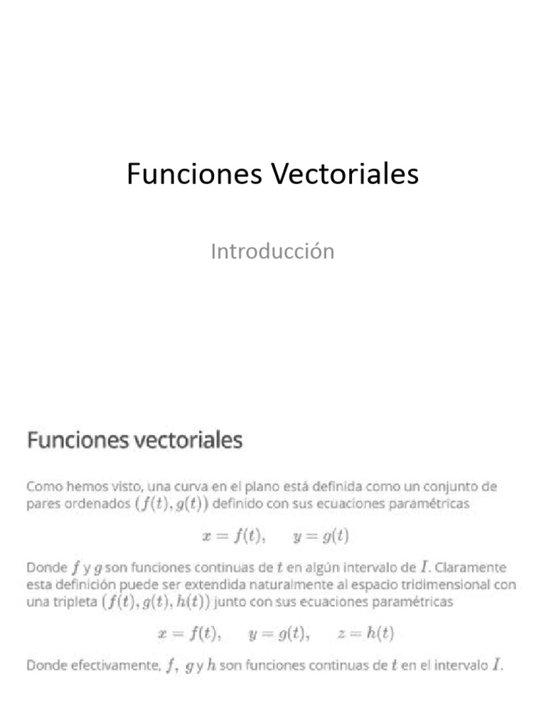 Funciones Vectoriales | PDF