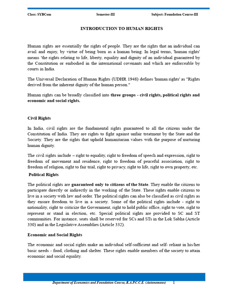 FC-III - Unit-I (A) - Scheduled Castes - Constitutional and Legal ...