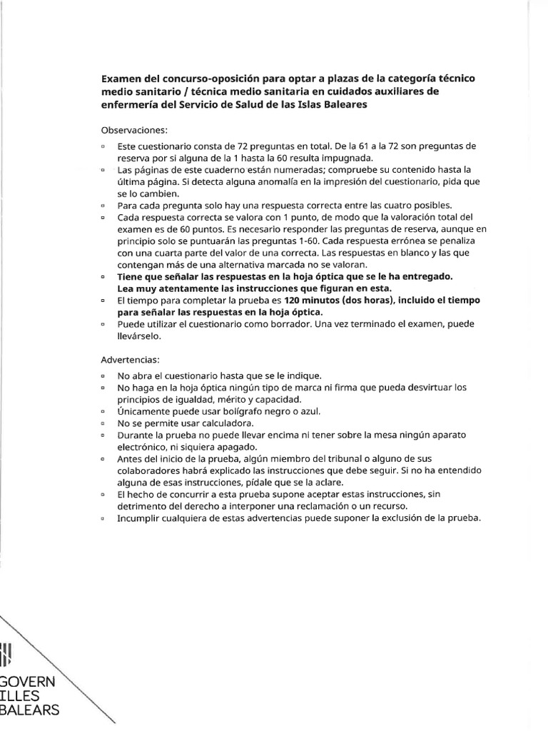 Cuadernillo de Examen | PDF