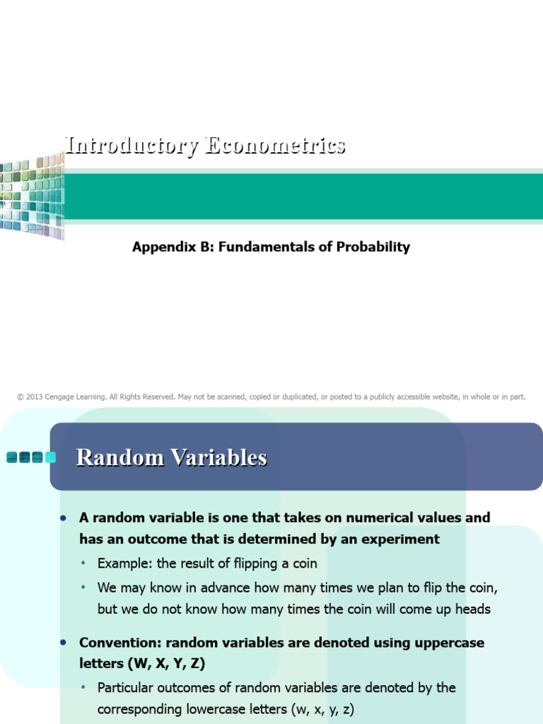 App B Wooldridge 6e PPT Updated 1 2 | PDF | Random Variable | Probability Distribution