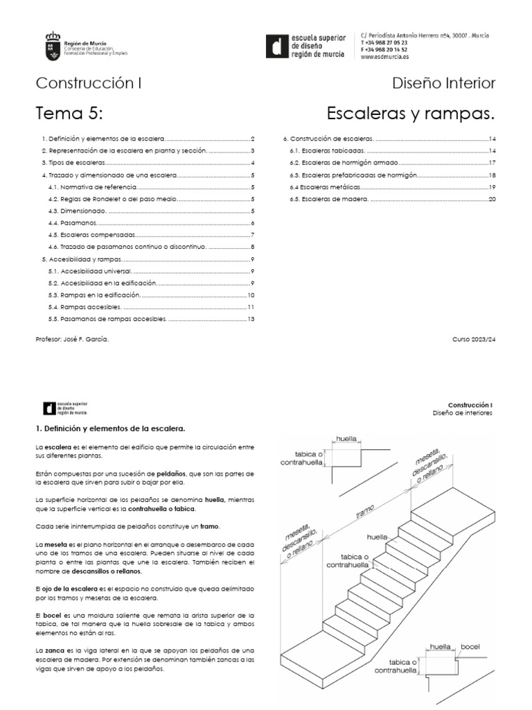 T5 1.escaleras | PDF | Escalera | Hormigón