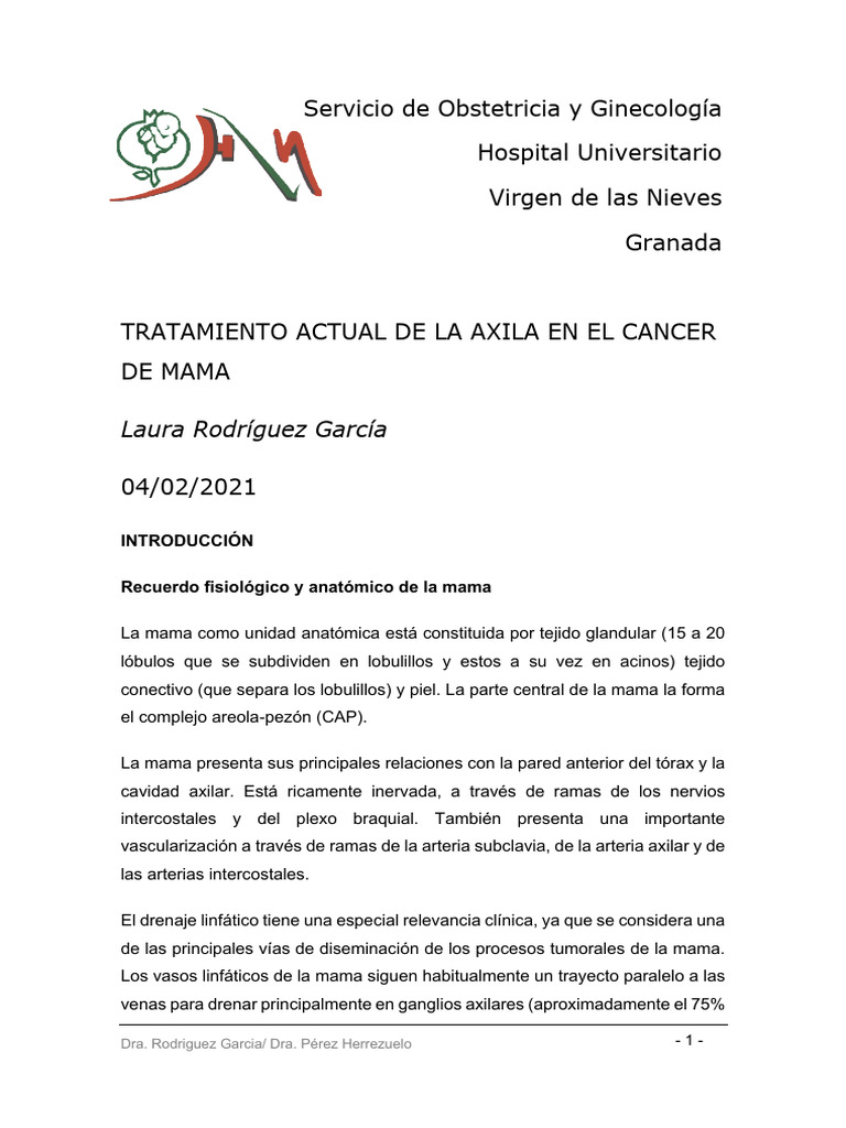 Tratamiento Axilar en Cáncer de Mama | PDF | Especialidades Medicas ...
