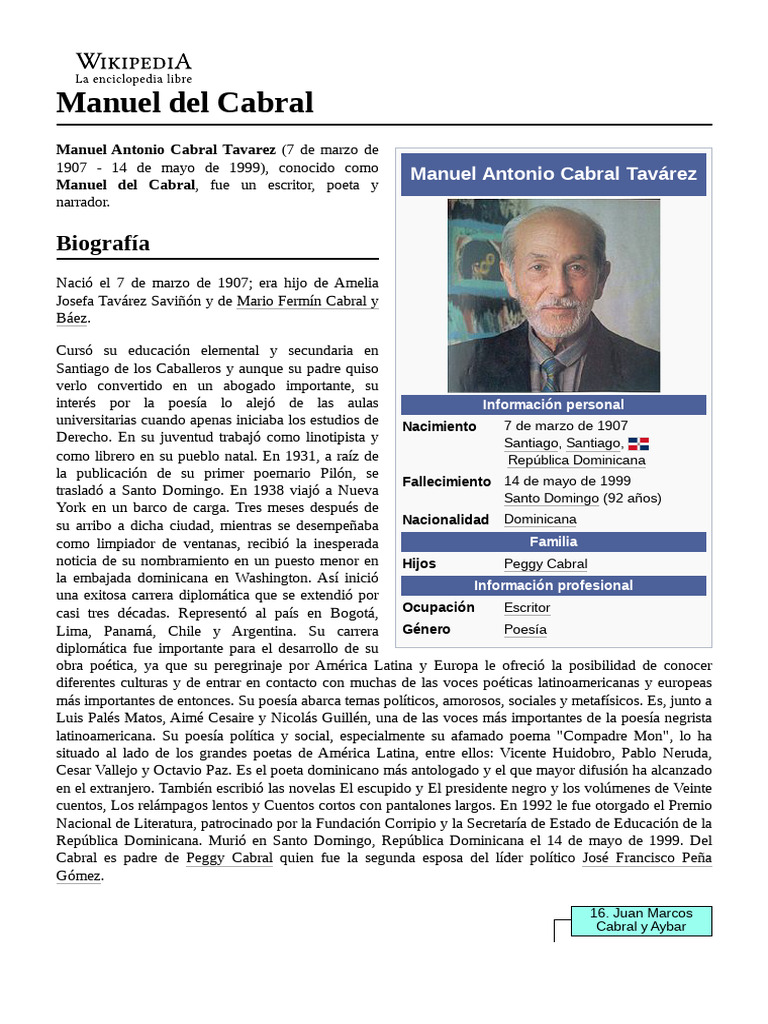 Manuel Del Cabral | PDF