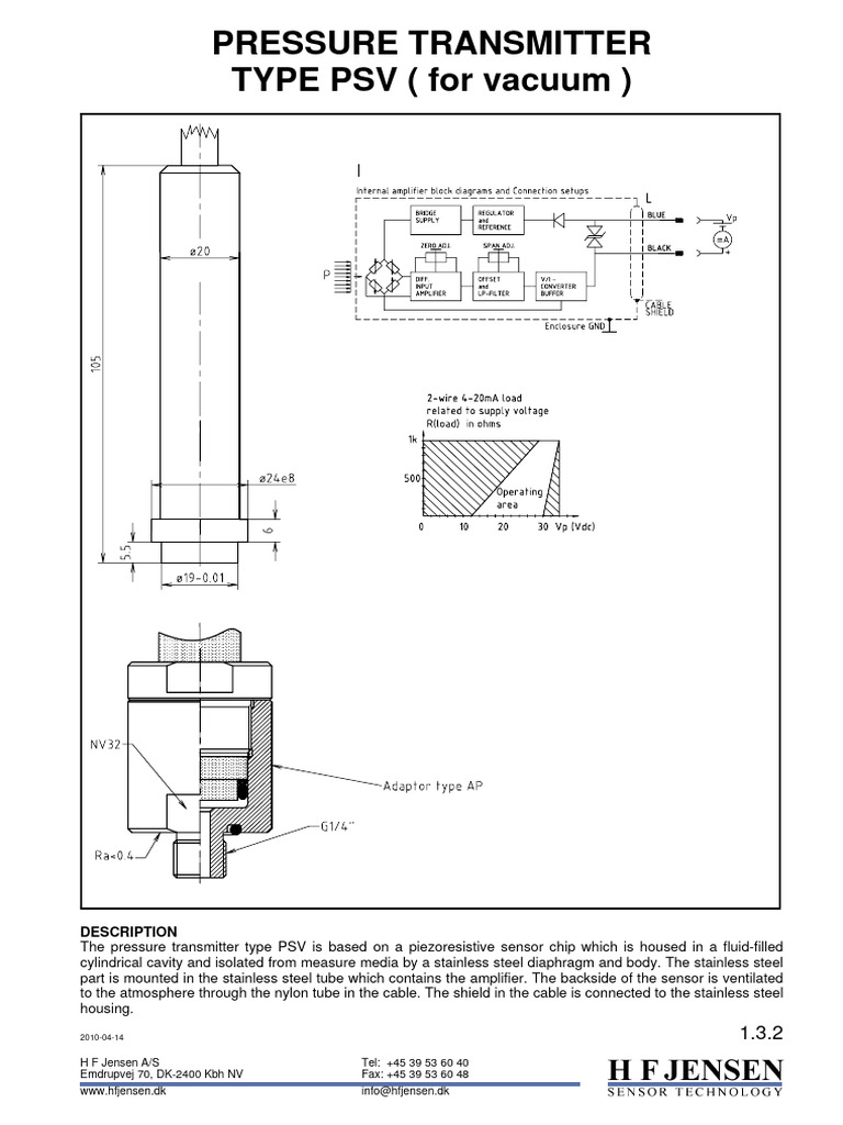 Pressure Transmitter TYPE PSV (For Vacuum) : Description | PDF ...
