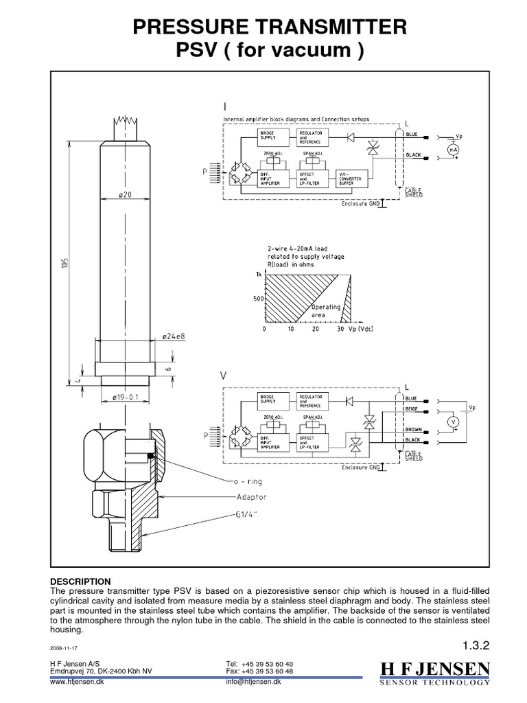 Trasduttoredipressione PSV | PDF | Manufactured Goods | Electronic Engineering