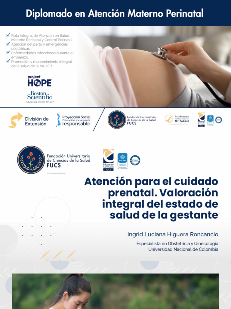 Atención para El Cuidado Prenatal. - Valoración Integral Del Estado de Salud de La Gestante ...