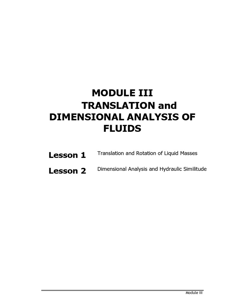 MEFC-110 - MoDULE-3 Fluid Mech For Engr | PDF | Fluid Mechanics | Rotation Around A Fixed Axis