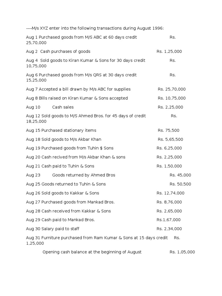 Sums For Practice | PDF | Cheque | Banking