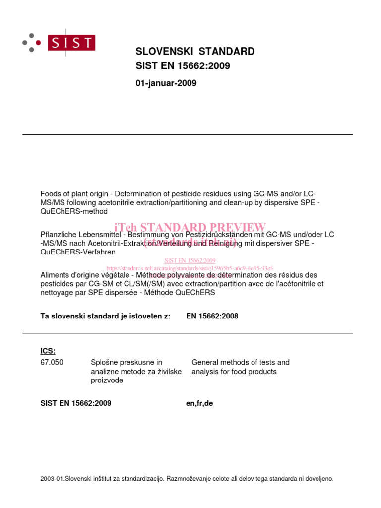 QuEChERS Method for Pesticide Analysis | PDF | Chemical Compounds ...
