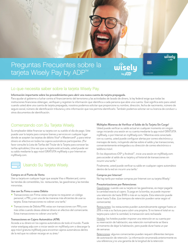 Wisely Paycard Faq Spanish | PDF | Tarjeta de débito | Visa Inc.