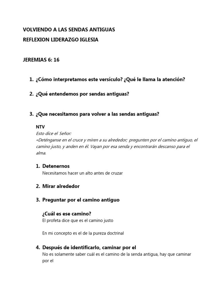 Volviendo A Las Sendas Antiguas | PDF | Cristo (título) | Envejecimiento Volviendo A Las Sendas Antiguas | PDF | Cristo (título) | Envejecimiento