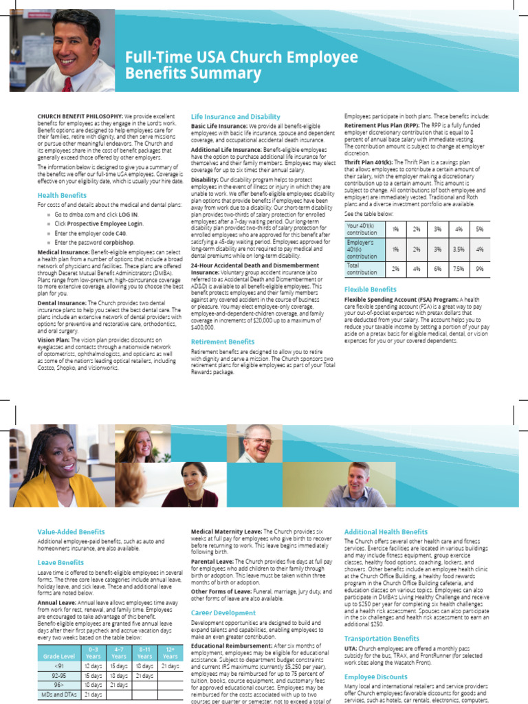 USA Full-Time Employee Benefits Summary - All Grades | PDF | Employment ...