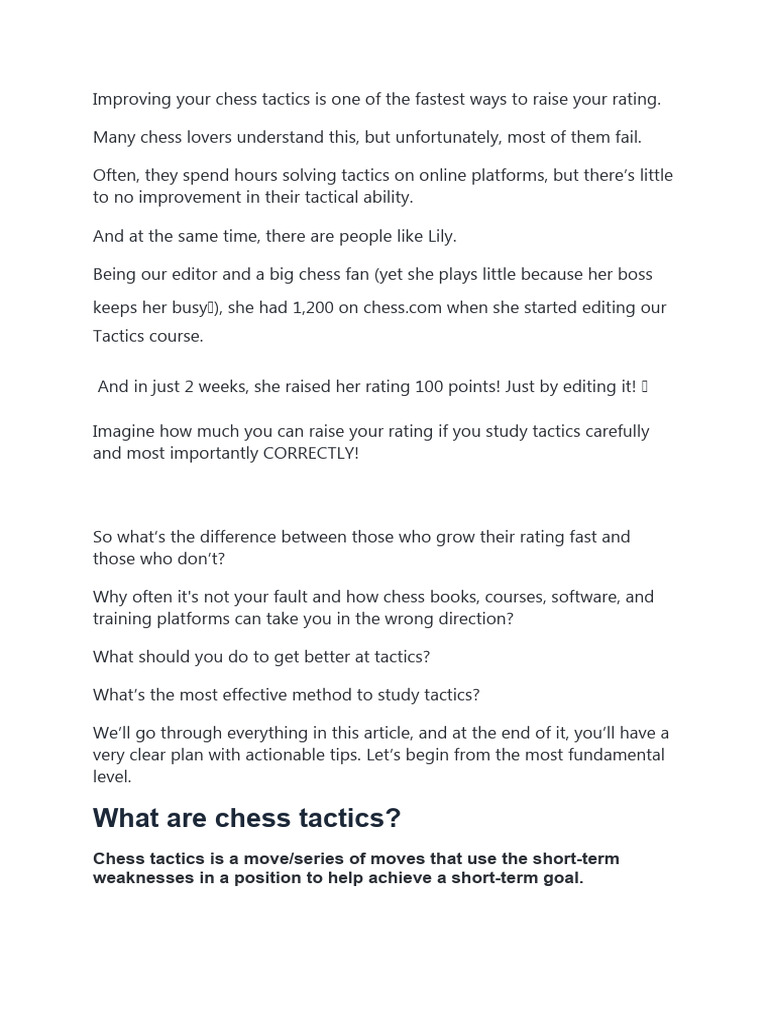 Grandmaster Guide To Learn and Improve Chess Tactics | PDF | Chess | Board Games