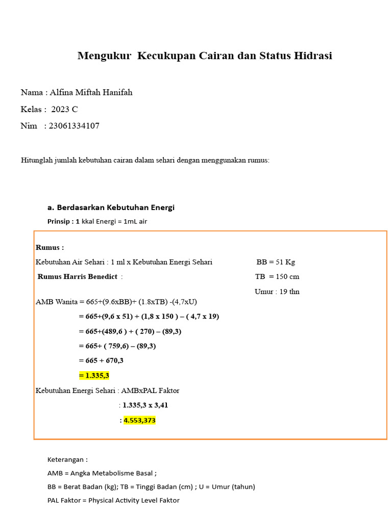 107 - Alfina Miftah - Mengukur Kecukupan Cairan Dan Status Hidrasi | PDF