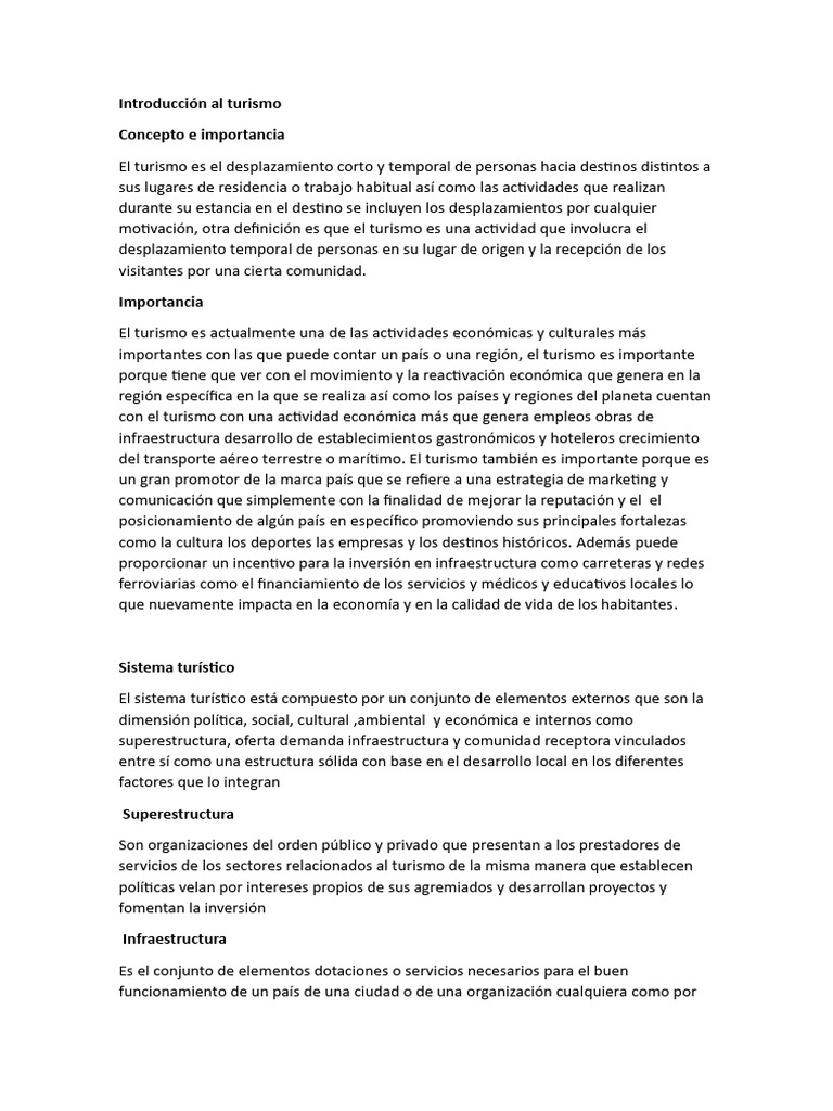Introducción Al Turismo | PDF | Turismo | Caso de estudio