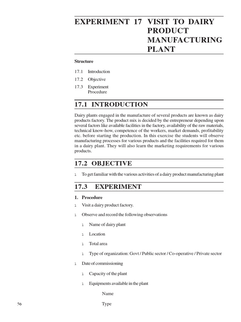 Experiment 17 | PDF | Butter | Milk