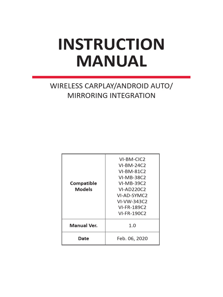 Wireless CarPlay/Android Auto Manual | PDF | Android (Operating System ...