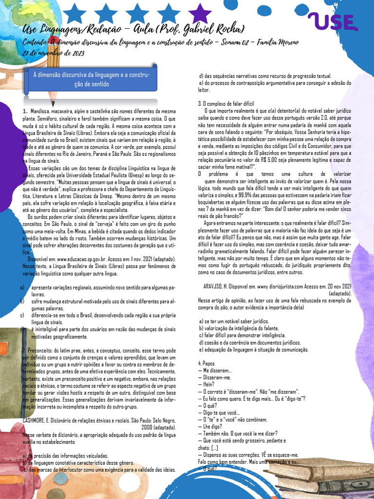 A Construção de Sentido Da Linguagem | PDF | Palavra | Linguística