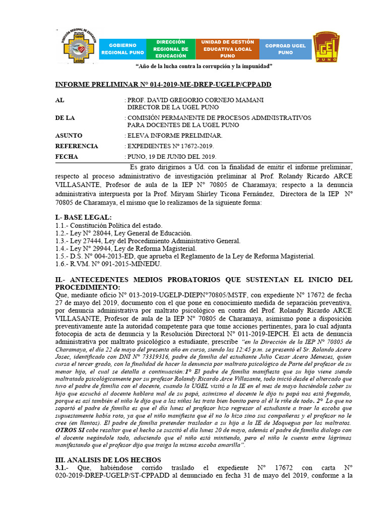 Informe Preliminar | PDF | Esfera pública | Gobierno