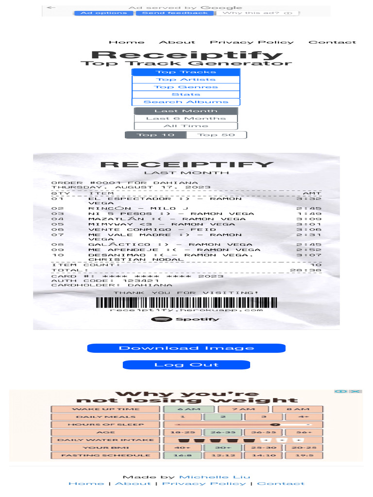 Receiptify | PDF | Social Science | Science & Mathematics