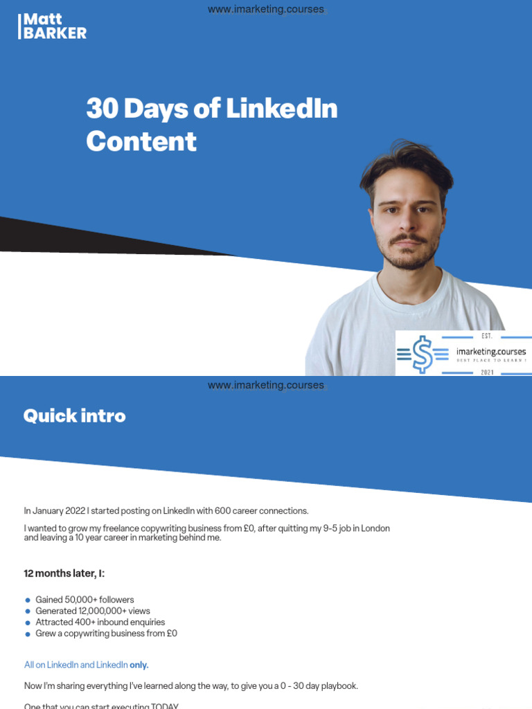 30 Days of Proven LinkedIn Templates + Bonuses | PDF | Linked In