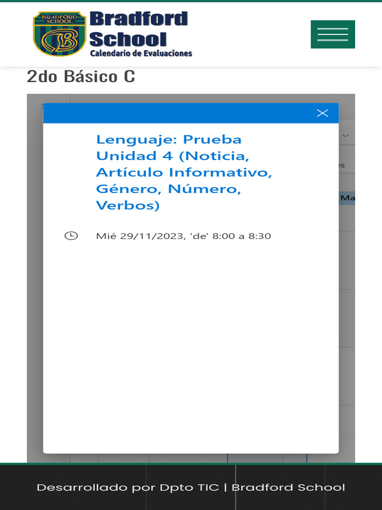 2do Básico C - Evaluaciones Bradford School | PDF