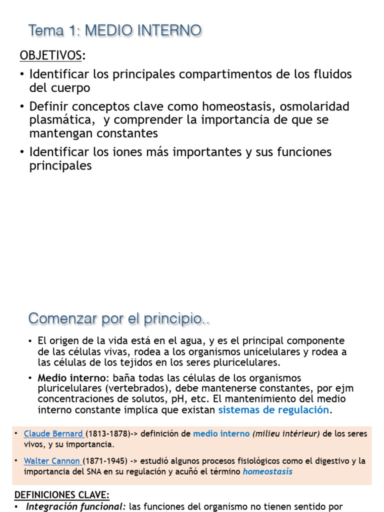 Medio Interno PPT Con Audio | PDF | Sodio | Homeostasis