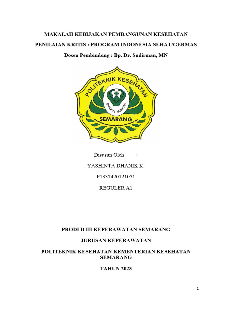 Kebijakan dan Program GERMAS 2023 | PDF