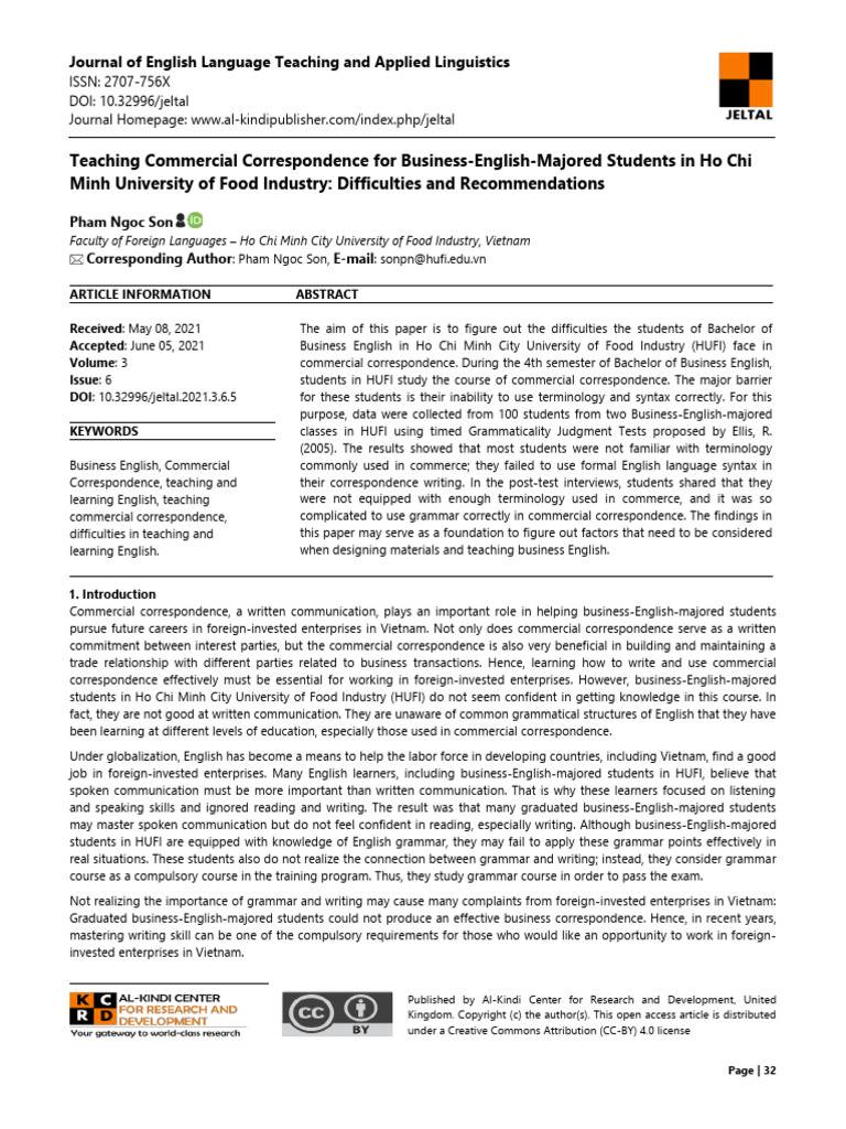 Teaching Commercial Correspondence For B 7f9209dc | PDF | Verb | Question