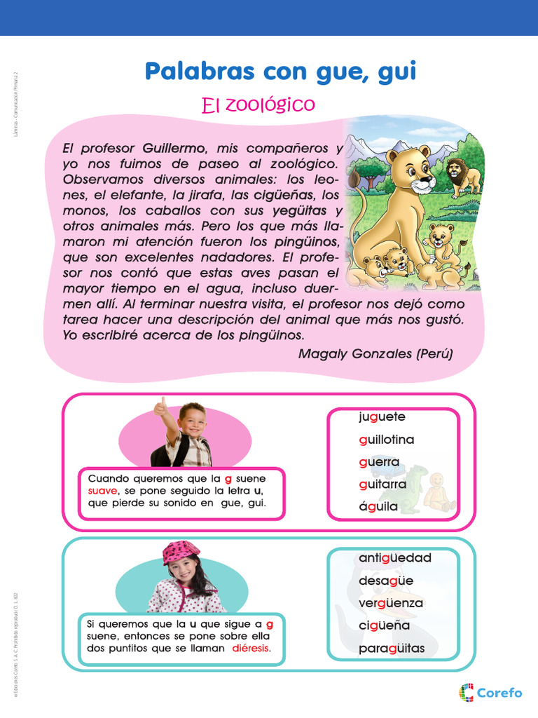 Lámina - Palabras Con Gue, Gui | PDF