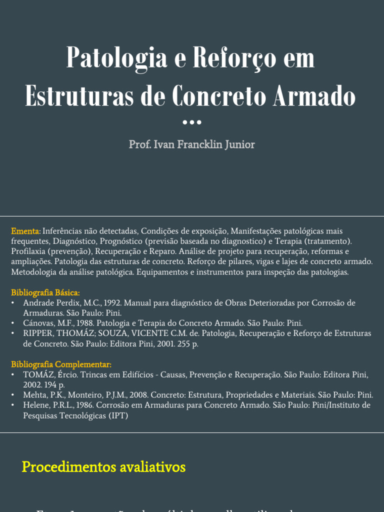 Patologia e Reforço em Concreto Armado | PDF | Cimento | Concreto