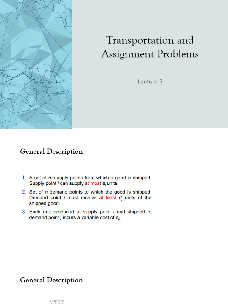 Transportation And Assignment Problem Pdf