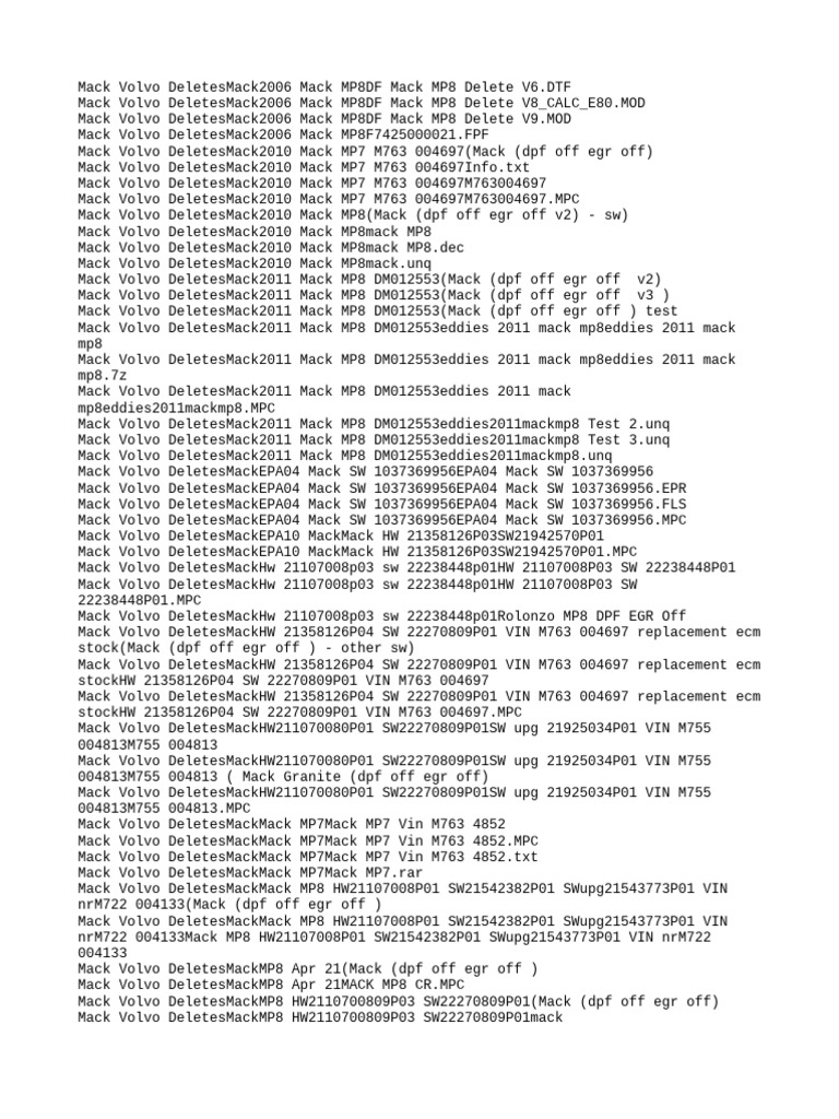 Volvo Flash List | PDF