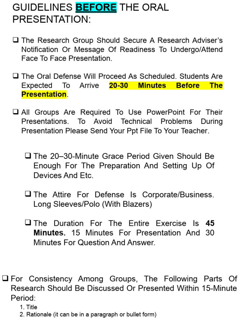 Oral Presentation Guidelines | PDF | Art