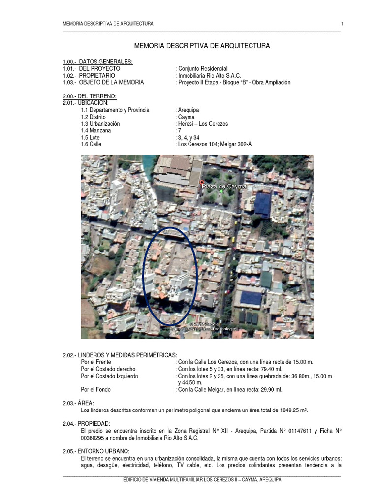 10 MDC-MD Arq Los Cerezos 2 | PDF | Calle | Elementos arquitectónicos