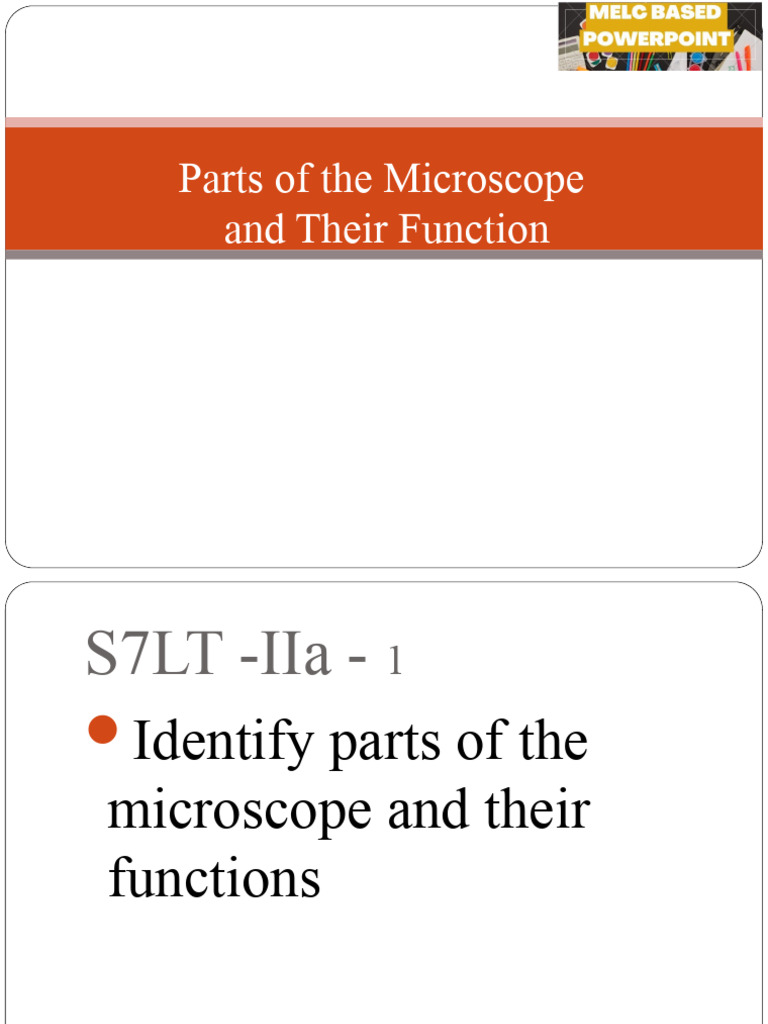 G7 Science Q2-Week 1 - Parts of The Microscope | PDF | Microscope | Lenses