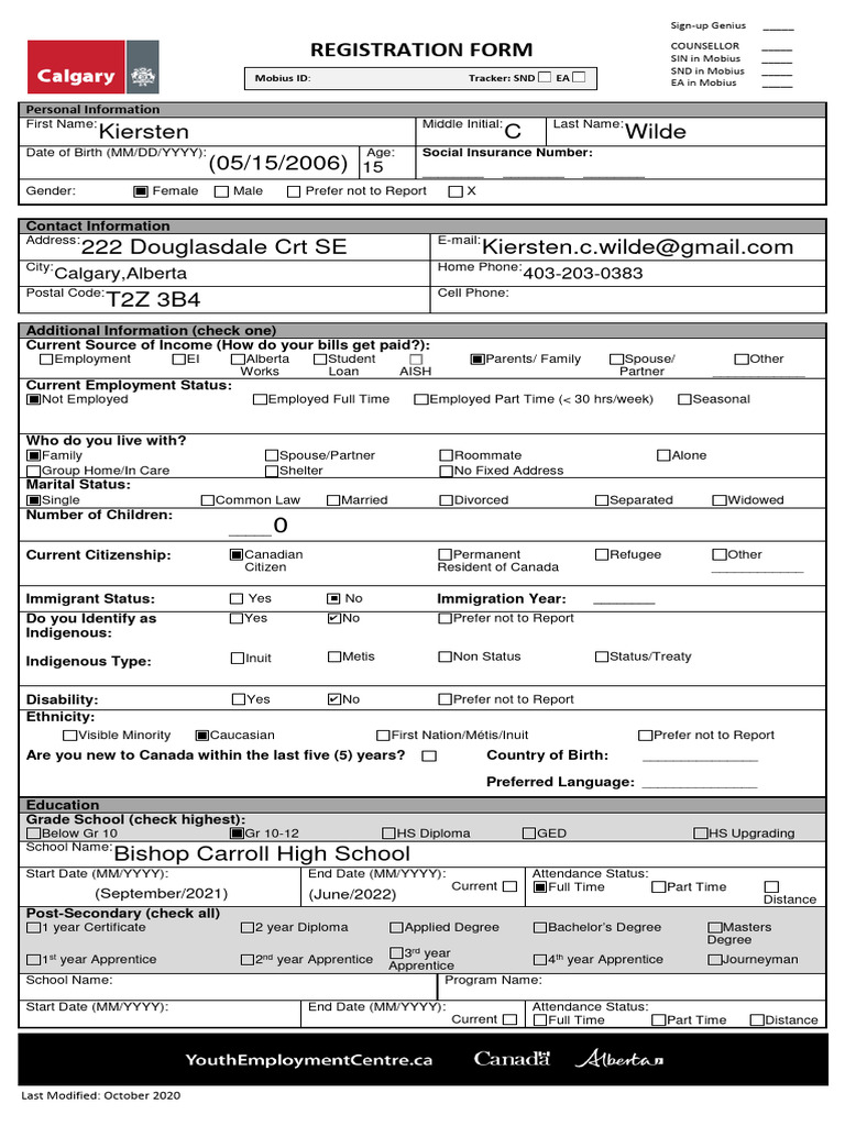 YEC Registration Form Fillable | PDF
