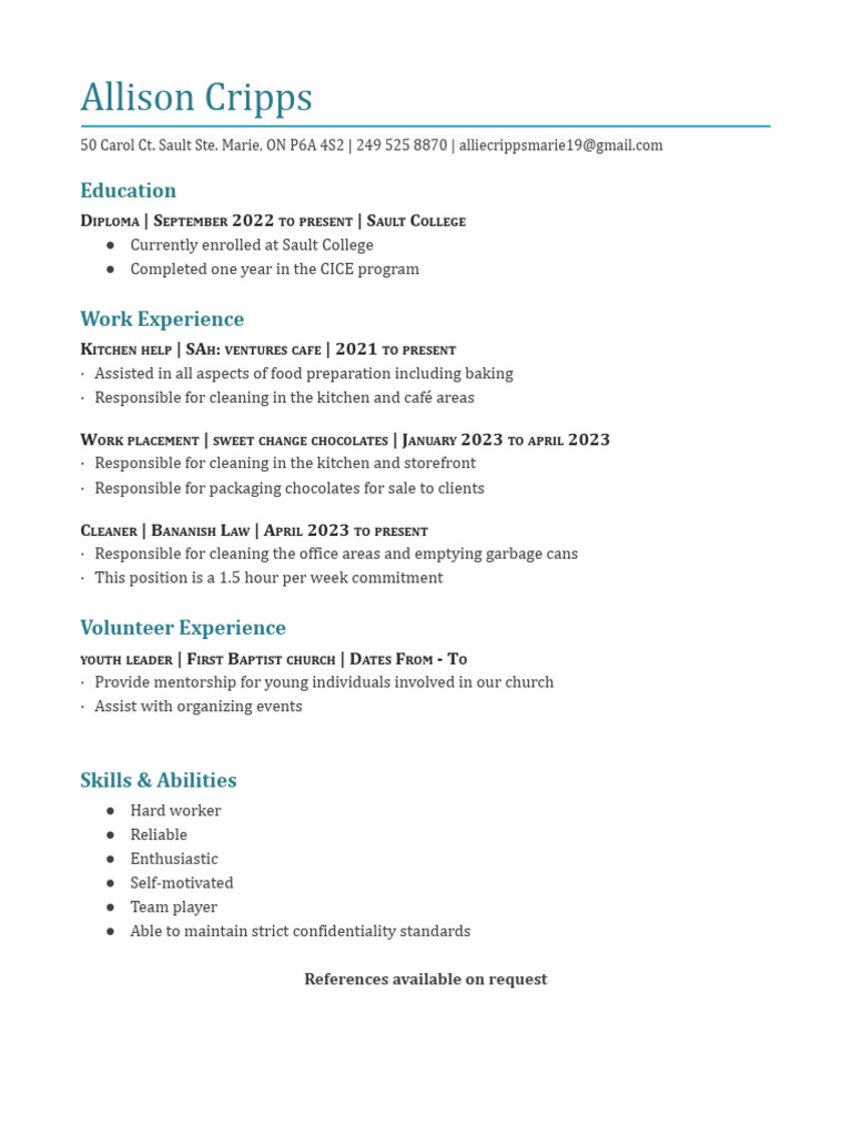 Resume Copy of Allison Cripps | PDF