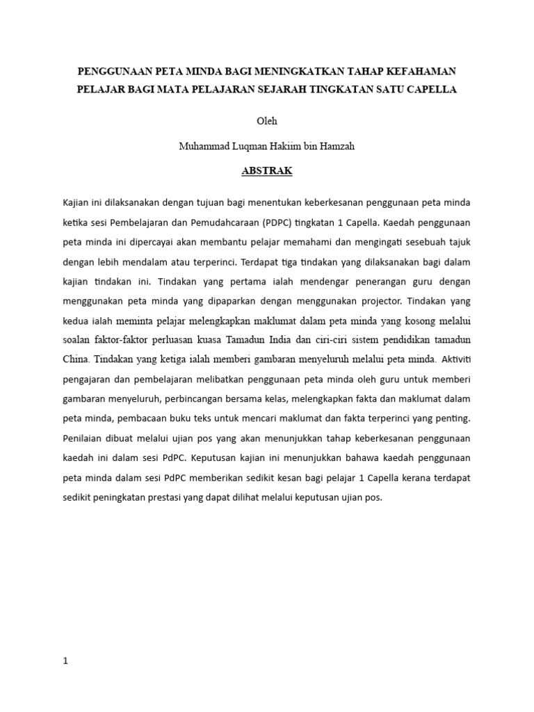 Kajian Tindakan Sejarah 1 Capella | PDF